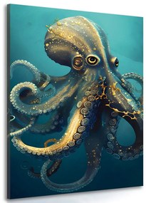 Obraz modro-zlatá chobotnice