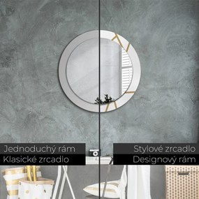 Kulaté dekorativní zrcadlo na zeď Lineární složení fi 70 cm
