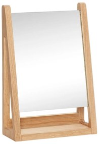 Kosmetické zrcadlo z dubového dřeva Hübsch Natur, 22 x 32 cm