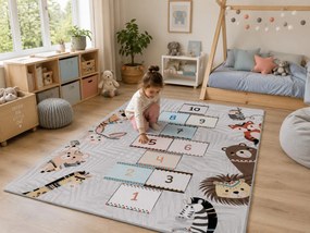 Ayyildiz, Dětský kusový koberec Play 2903 grey, 100x150, vícebarevná, dětský pokoj