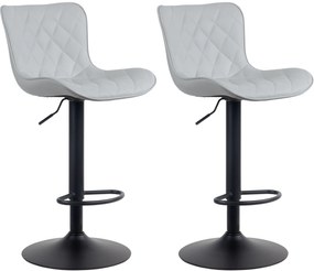 Barové židle Millom - 2 ks - umělá kůže | šedé