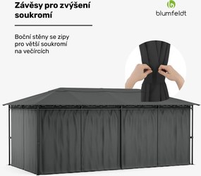 Blumfeldt Mondo 3x6 altán s kovovým rámem a 4 bočními stěnami