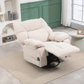 HOMCOM Relaxační křeslo s masážní funkcí, elektrické TV křeslo s vyhříváním, polohovací funkcí, otočné masážní křeslo s pružinovým systémem 700-174V9…