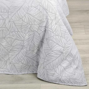 Goldea přehoz na postel - šedé listy 220 x 240 cm