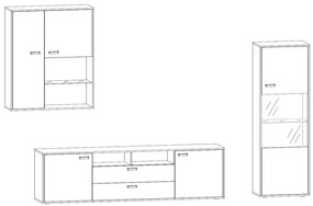 Obývací stěna Cleveland, s osvětlením