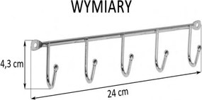 Erga příslušenství, 5-háček na ručníky, chromová, ERG-YKA-E.WK5