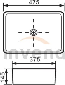 Invena Paros, keramické umyvadlo na desku 475x375x145 mm, bílá lesklá, INV-CE-36-001-C