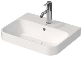Duravit Happy D.2 Plus - Umyvadlo na desku, 50x40 cm, s přepadem, s otvorem pro baterii, WonderGliss, bílá 23605000001