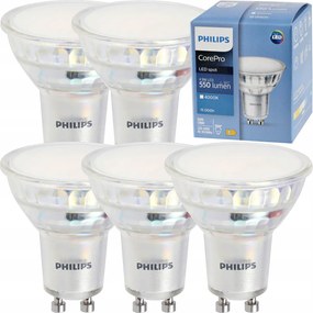 LED žárovka Philips GU10 5x 4,9W - 550lm - 4000K EyeComfort 15 000h