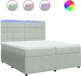 Box spring postel s matrací světle šedá 200x200 cm samet 3294730