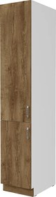 SARA l | vysoká skříňka 40 DK-210 2F policová | 40 cm | bílá/dub lefkas