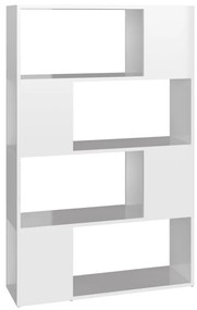 vidaXL Knihovna / dělicí stěna bílá vysoký lesk 80 x 24 x 124,5 cm