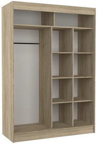 Šatní skříň s posuvnými dveřmi Keita - 150 cm Barva: Bílá