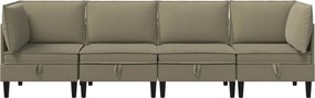 Sada nábytku do obývacího pokoje 4 ks Khaki Textil 3413794