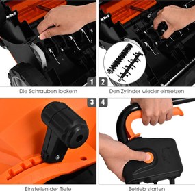 Costway Elektrický vertikutátor provzdušňovač trávníku 1500 W 2-in