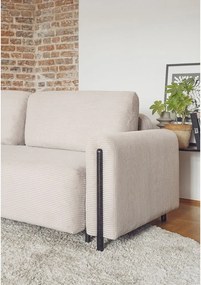 Béžová manšestrová rozkládací/s úložným prostorem pohovka 244 cm Arcadova – ELTAP