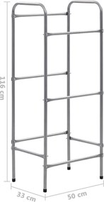 Skladový regál na 3 přepravky stříbrný 50 x 33 x 116 cm ocel 285212