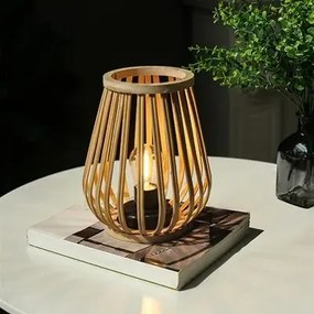 Solight WO3106 bambusová lucerna s LED žárovkou / 80lm / teplá bílá /