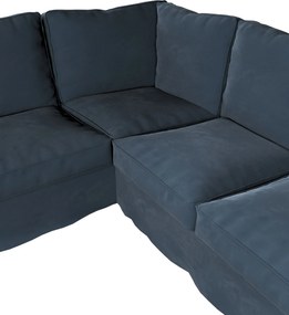 Potah na pohovku IKEA  Ektorp rohová barva modrá látka lesklé, sametová