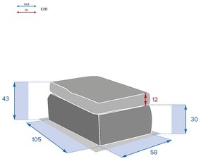 DEOKORK Ratanový stolek/taburet 105 x 60 cm BORNEO (hnědá)
