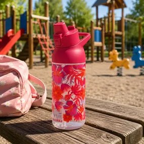 Quokka Swift 785 ml Red Flowers / Láhev na vodu / S pítkem / Ecozen /