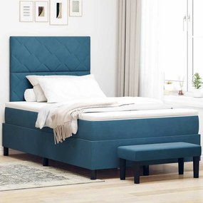 Postel s boxspringem s čelo Tmavě moddrá 190 x 120 cm samet 3344568