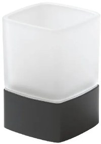 Sapho Gedy Koupelnové doplňky - Sklenka na kartáčky Lounge k postavení, mléčné sklo/černá mat 549814