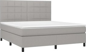 Box spring postel s matrací světle šedá 160 x 200 cm textil 3141785