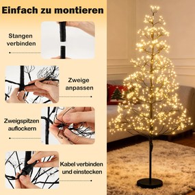 Costway LED světelný strom 150 cm světelný strom s 1000 teplými bílými světly