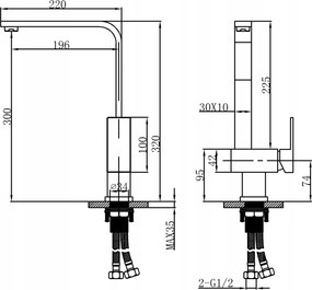 Kuchyňská baterie MEXEN LIV - inox, 672100-99