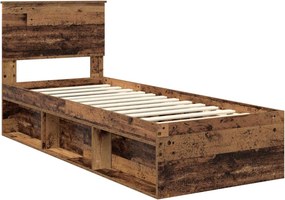 Rám postele s čelo Staré dřevo 75 x 190 cm Masivní borové dřevo 3410670