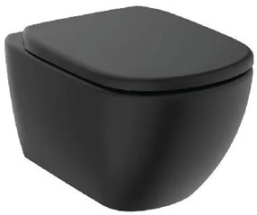 Ideal Standard Tesi - Závěsné WC se sedátkem SoftClose, RimLS+, hedvábná černá T5361V3