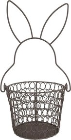 Hnědý drátěný dekorační košík králík Bunny - Ø 15*34 cm