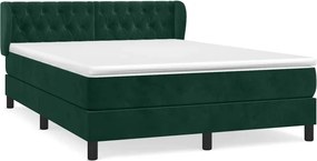 Box spring postel s matrací tmavě zelená 140x190 cm samet 3127670