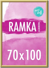 Rámeček B1 70x100 na fotografii Fotorámeček Zlatý rám 100x70 Hliníkový