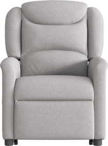 Elektrické zvedací polohovací křeslo obláčkově šedé textil 3303223