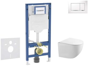 Geberit Duofix - Set předstěnové instalace, klozetu Gaia a sedátka softclose, tlačítko Sigma20, bílá/chrom SANI11CA3119B