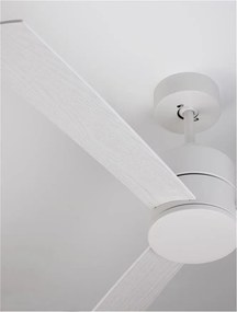 NV 9952355 Stropní ventilátor AXEL bílý hliník a listy dub - NOVA LUCE