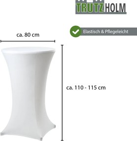 Sada 5 barových potahů na stůl napínací bílé Ø 80 cm potahy na stůl