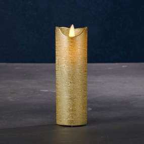 LED svíčka Sara Exclusive, zlatá, Ø 5cm, výška 15cm