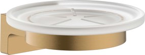 Hansgrohe AddStoris S - Mýdlenka s držákem, matné sklo/kartáčovaný bronz 41766140