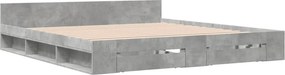Rám postele se zásuvkami betonově šedý 200 x 200 cm kompozit 3280723