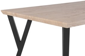 Jídelní stůl 140 x 80 cm, světlé dřevo s černým BRAVO Beliani
