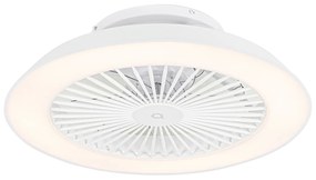 Chytrý stropní ventilátor bílý vč. LED s dálkovým ovládáním - Deniz