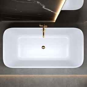 BPS-koupelny Volně stojící akrylátová vana HYD-VIA511C 170x80 bílá, odtokový komplet zlatý