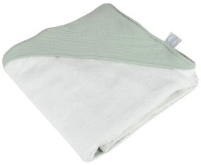 Zelená mušelínová dětská osuška s kapucí 75x75 cm – Bébé Douceur
