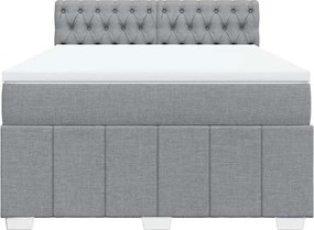 Box spring postel s matrací světle šedá 160 x 200 cm textil 3287126