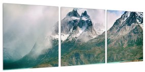 Obraz horské krajiny s řekou (90x30 cm)