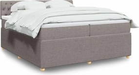 Box spring postel s matrací taupe 200x200 cm textil 3289874