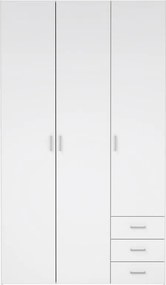 Šatní skříň Sid 115,8 x 49,5 x 200,4 cm, bílá / bílý lesk